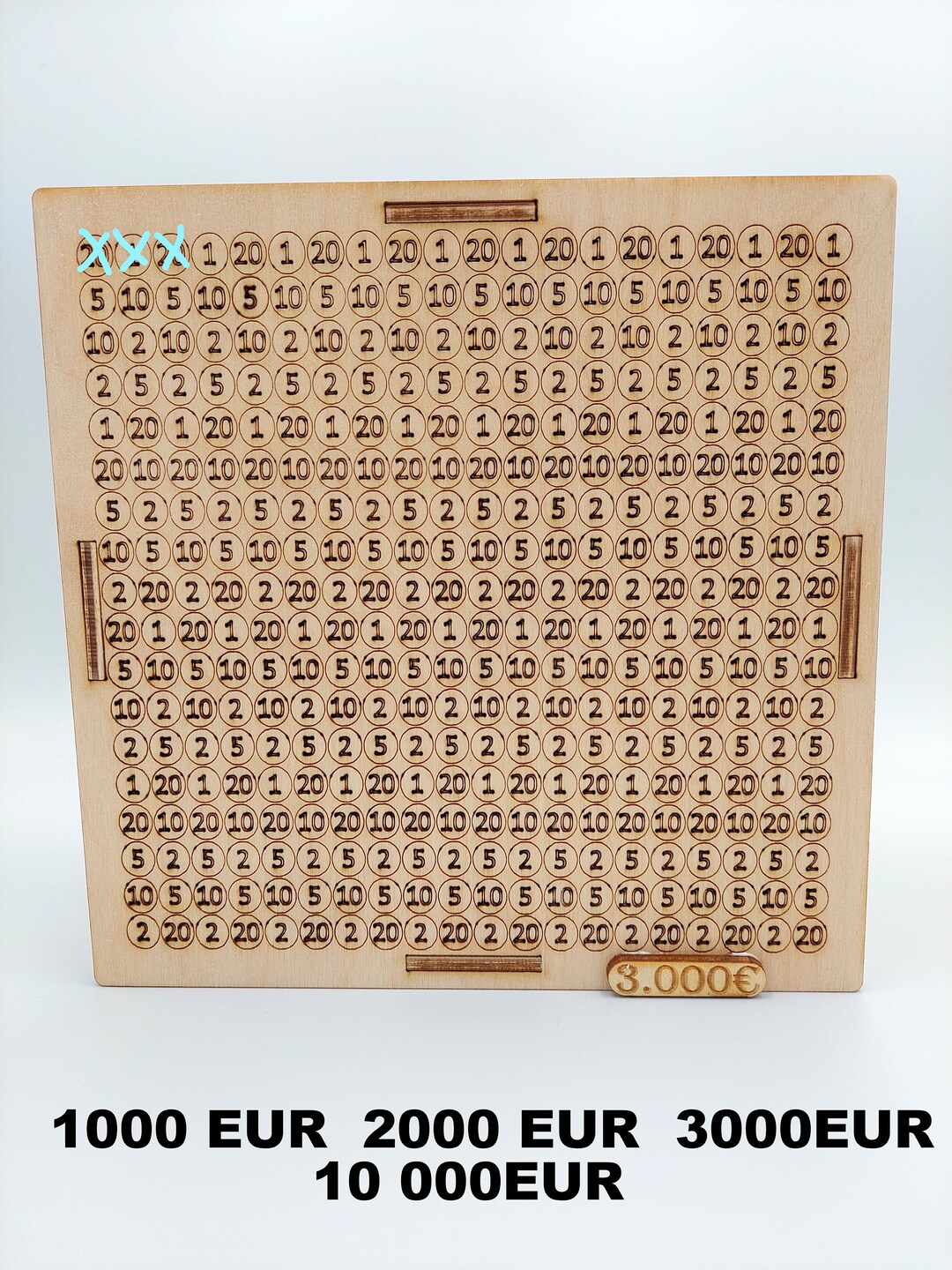Personalized Wooden Coin Bank With Number Grid | Money Saving Box ...