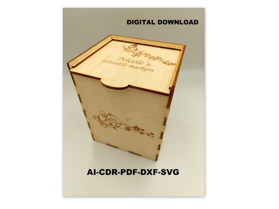 DIY Laser-cut Wooden Box Template - Elegant Classic Design - Digital ...