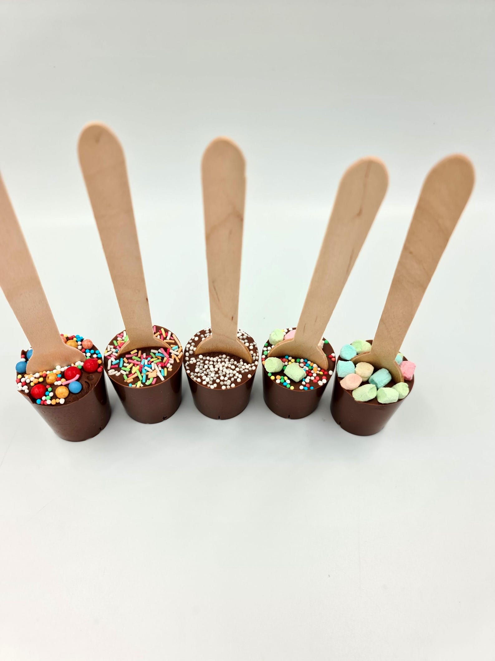 Hot Chocolate Stirrers With Toppings – Milk Chocolate Spoon Sticks - Etsy
