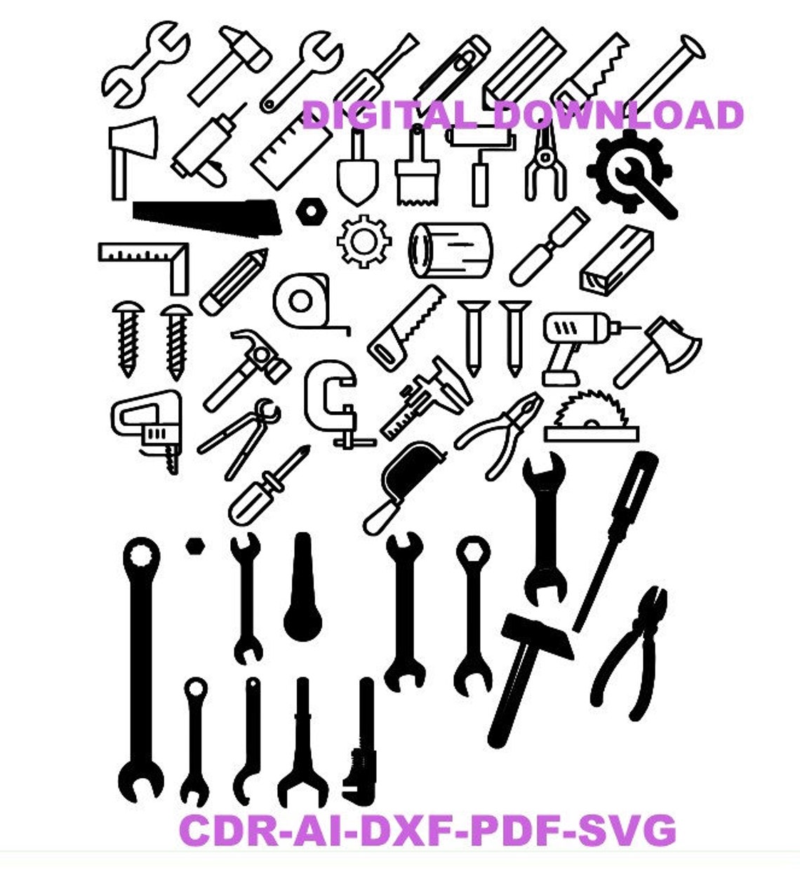 Construction/mechanic Svg for Laser Machine/dxf,ai,pdf,cdr/ Cut Files ...