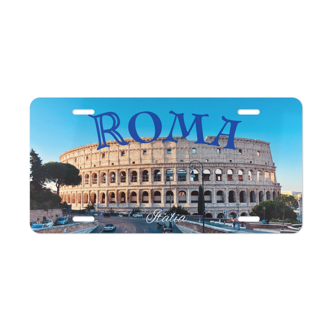 Rome Souvenir License Plate, Rome Colosseum Travel Vanity Plate Gift ...