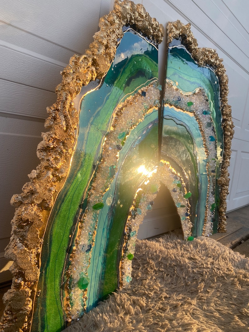 Geode Epoxy Art Wall Pannels/ Irregular Shape Modern Statement Piece ...