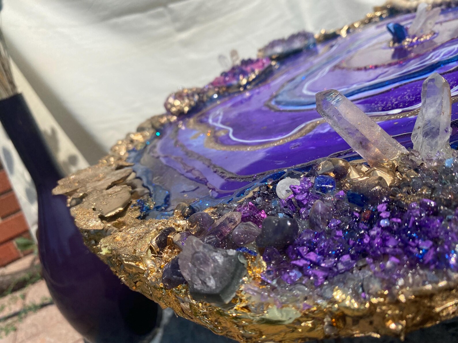 Amethyst Table/ Geode Table With Gold Highlights/ Live Edge Table ...