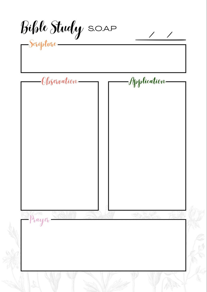SOAP Bible Study Template With Beginners Guide Print Out - Etsy