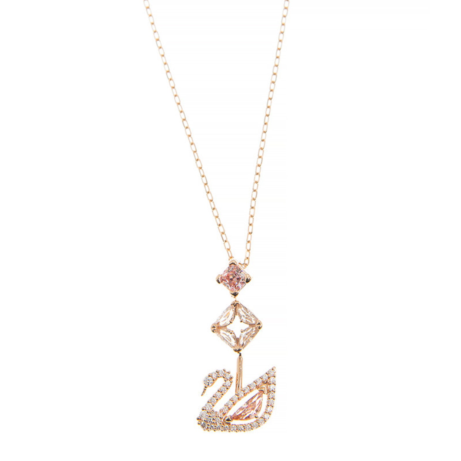 Dazzling Swan Rose Gold-plated Y-necklace - Elegant Crystal Jewelry ...
