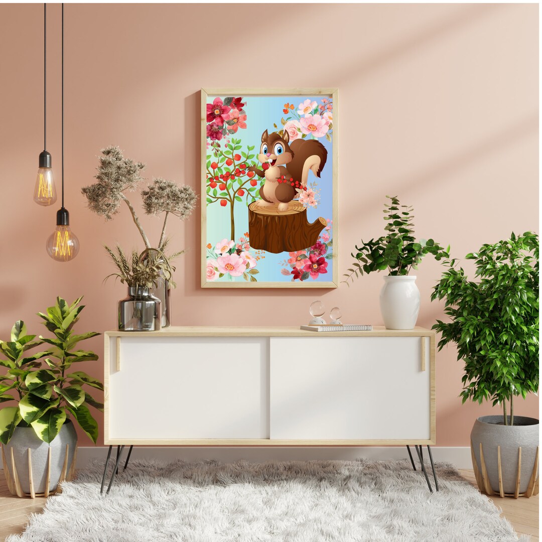 Red Squirrel Art Painting Squirrel Lover Gift Squirrel Art Work Squirrel Wall Art Squirrel Art ...