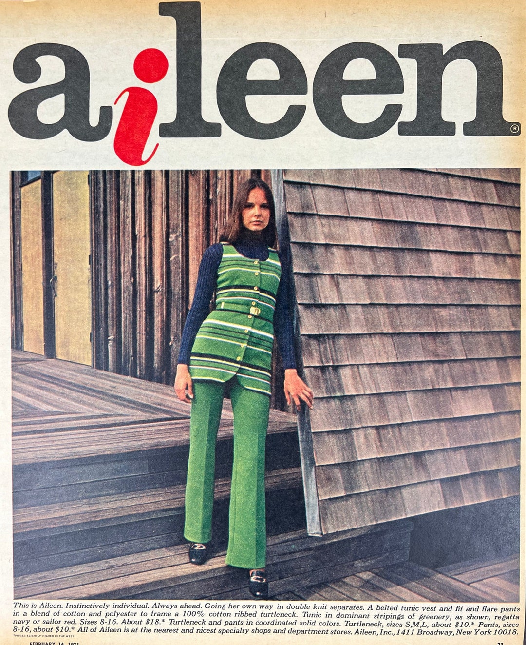 Vintage Fashion Advertisement Print Art Wall Decor Retro Print Ad Vintage 70s for Aileen Inc ...