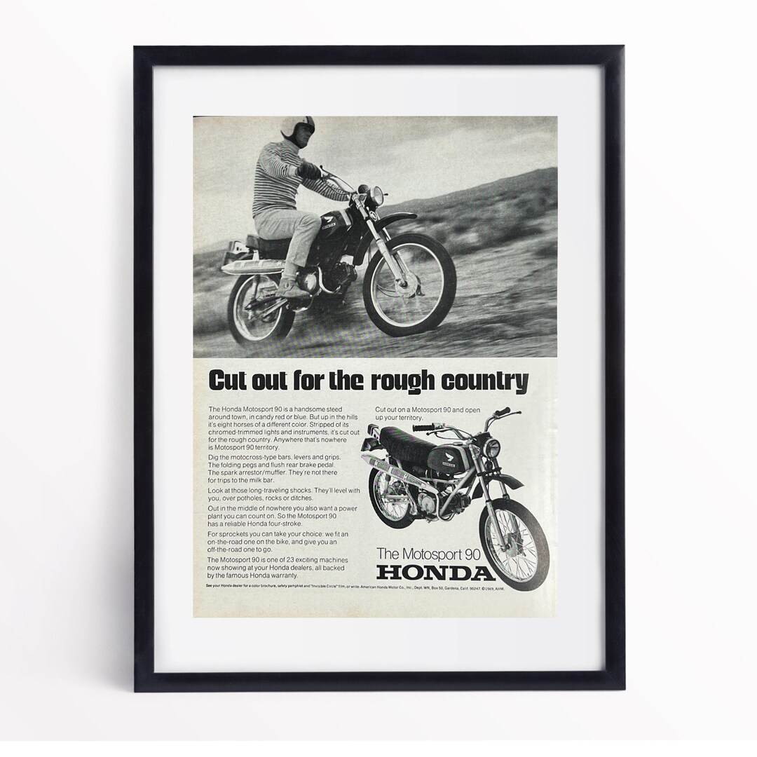 Original Retro Classic Motorcycle Advertisement 1969 Honda - Etsy
