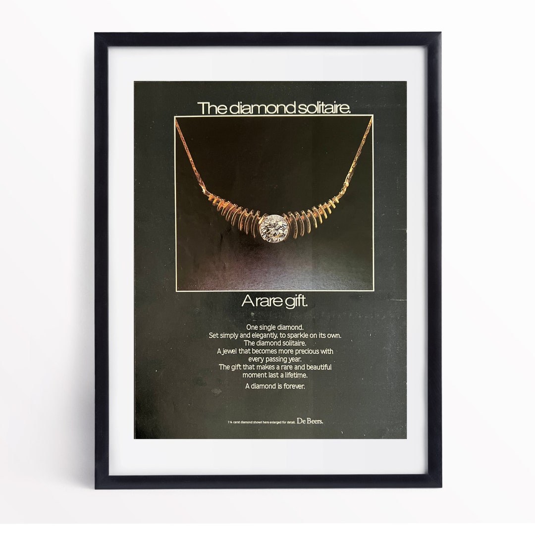Vintage Diamond Advertisement Debeers Print Art Wall Decor Retro Print ...
