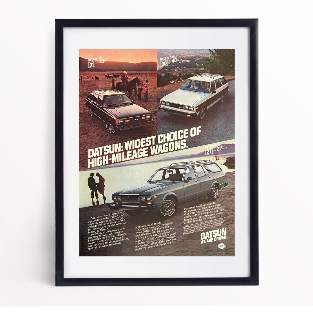 Original Retro 80s Car Advertisement 1980 Datsun Wagon Magazine Ad Old ...
