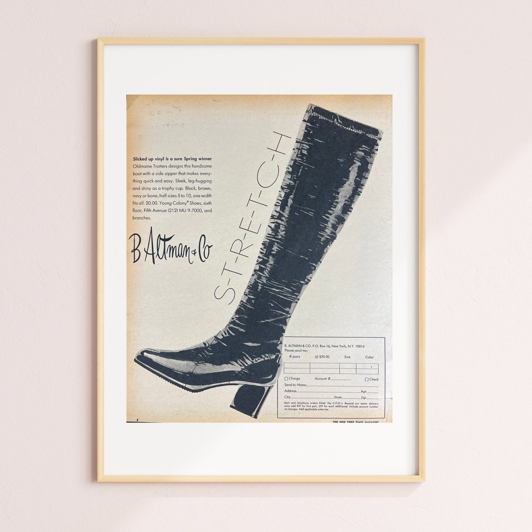 Vintage Advertisement Fashion Boot Print Art Wall Decor Retro Print Ad ...