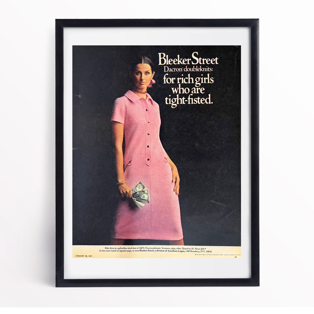 Vintage Fashion Advertisement Print Art Wall Decor Retro Print Ad ...