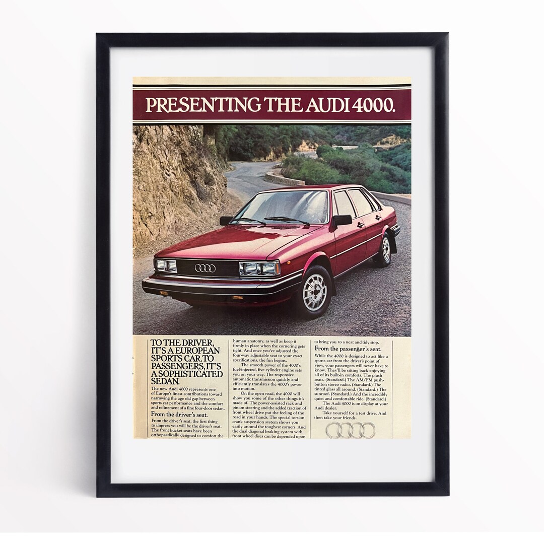 Original Retro 80s Car Advertisement 1980 Audi 4000 Magazine - Etsy