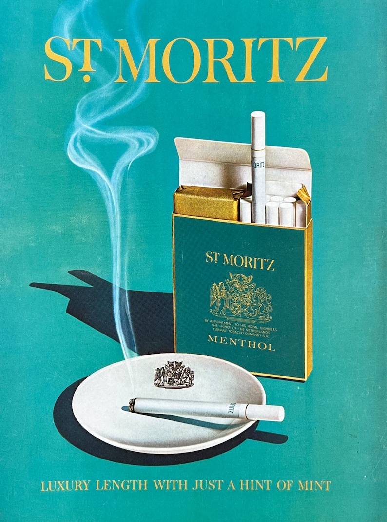 Vintage Cigarette Advertisement Print Art Wall Decor Retro Ad Vintage ...