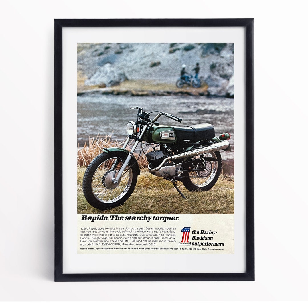Original Retro Classic Motorcycle Advertisement 1971 Harley Davidson ...