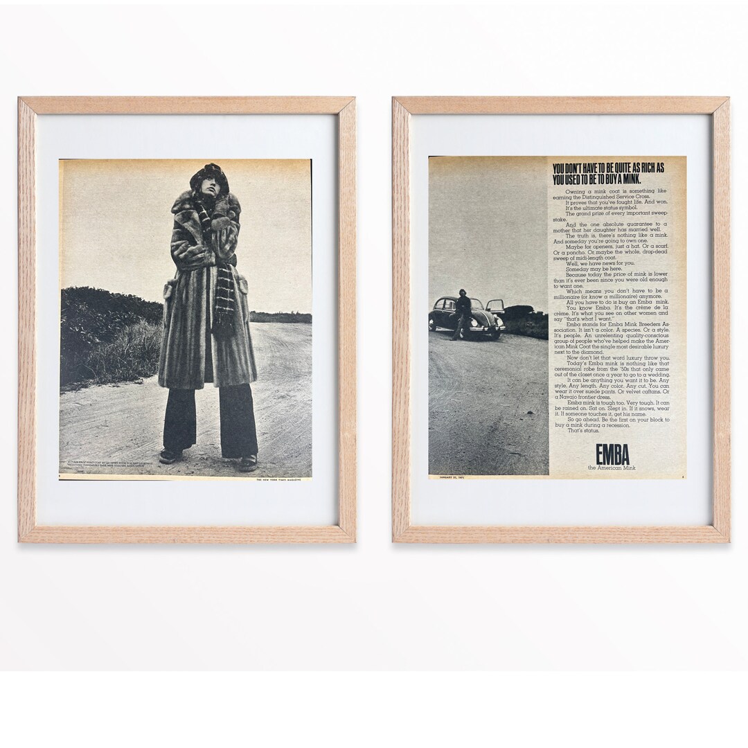 Vintage Fur Advertisement Print Art Wall Decor Retro Ad Vintage 70's ...