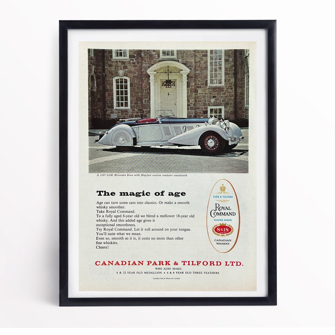 Original Retro Classic Car and Whiskey Advertisement 1960s Magazine Ad ...