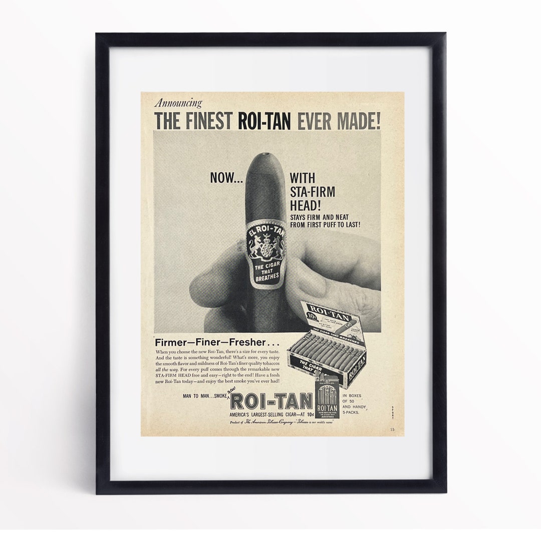 Vintage Cigar Advertisement Print Art Wall Decor Retro Ad - Etsy