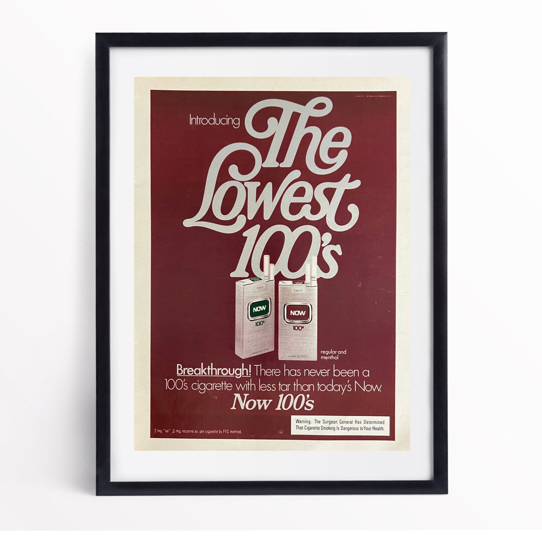 Vintage Cigarette Advertisement Print Wall Decor Retro Ad 1980's ...