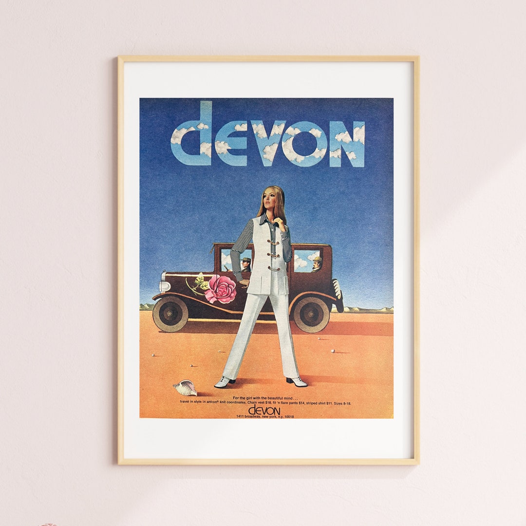 Vintage Advertising 1970s Fashion Ad Art Print Wall Decor Retro ...