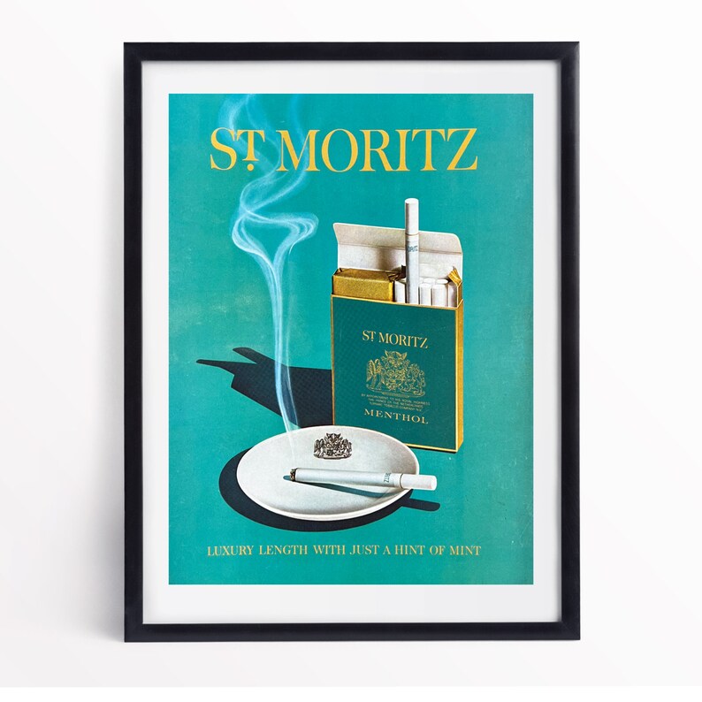 Vintage Cigarette Advertisement Print Art Wall Decor Retro Ad Vintage ...