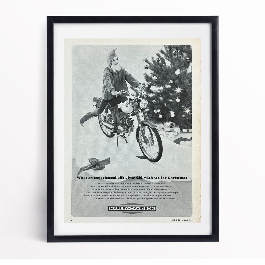 Original Retro Classic Motorcycle Advertisement 1965 Harley Davidson M ...