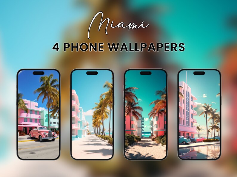 Miami Phone Wallpapers, Set 4 iPhone Miami Wallpapers, Florida America ...