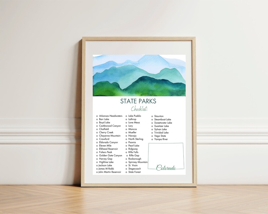 Colorado State Park Checklist State Parks List CO State Park - Etsy