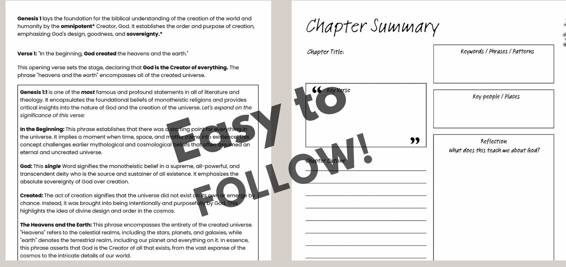 ULTIMATE Comprehensive Bible Study Guide for GENESIS Chapters 1-11 kjv ...