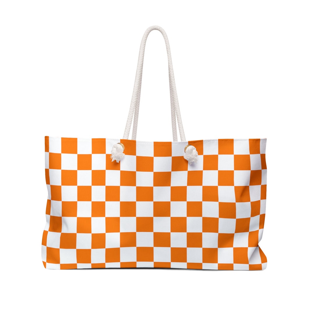 Orange Checkerboard Weekender Bag, Tennessee Bag, Tennessee Vols Bag ...