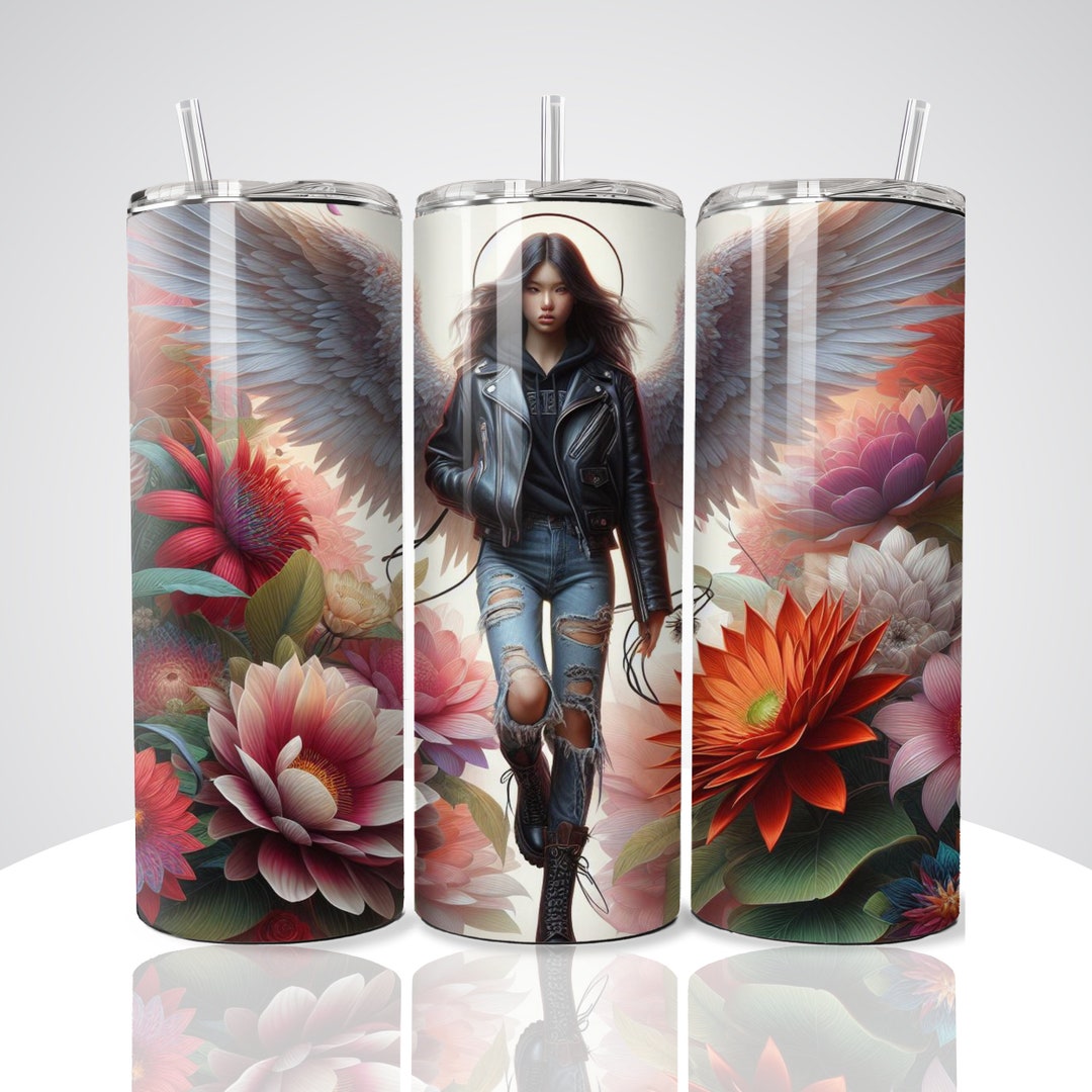 Angel Wing Artist Badass Girl Printable PNG File 20oz and 30oz Straight ...
