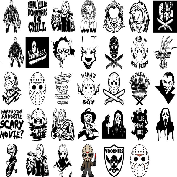 Horror 325file 65svg, 65png , 65pdf,65eps,65dxf Bundle,svg, Digital ...