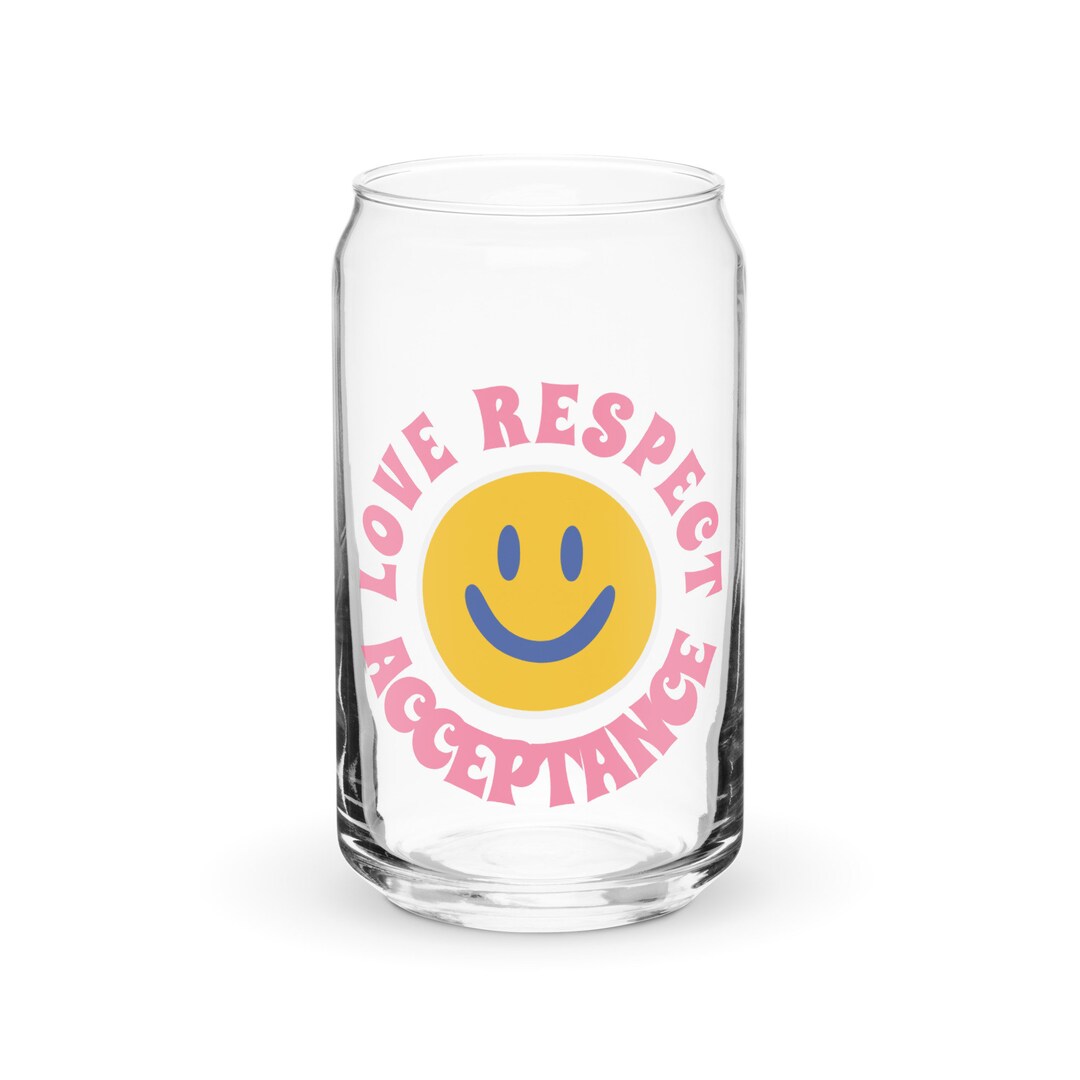 Love Respect Acceptance Can-shaped Glass | Can Shaped Self Love Glass ...