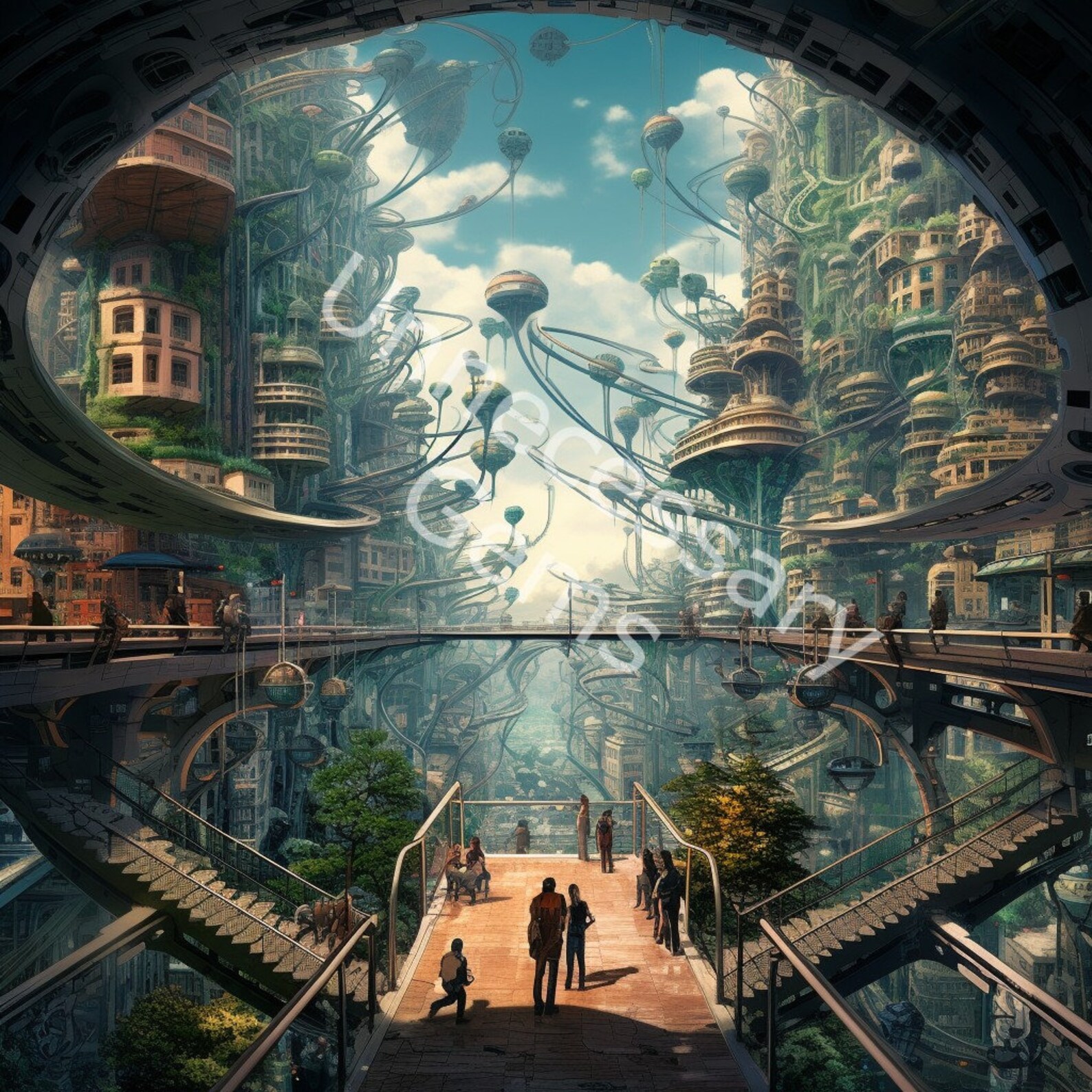 Alien Futuristic Metropolis - Digital Wallpaper - Etsy