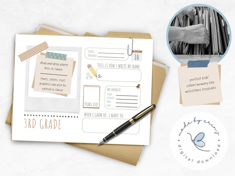 School Memories / Milestone Sheets Bundle, Preschool-12th Grade ...