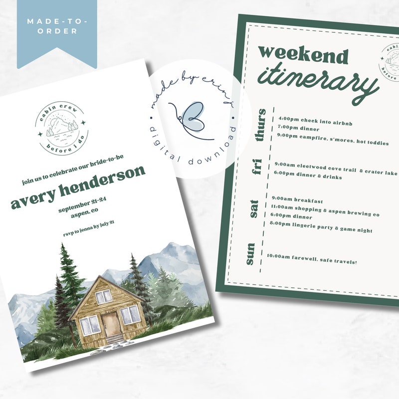 Cabin Bachelorette Party - Etsy