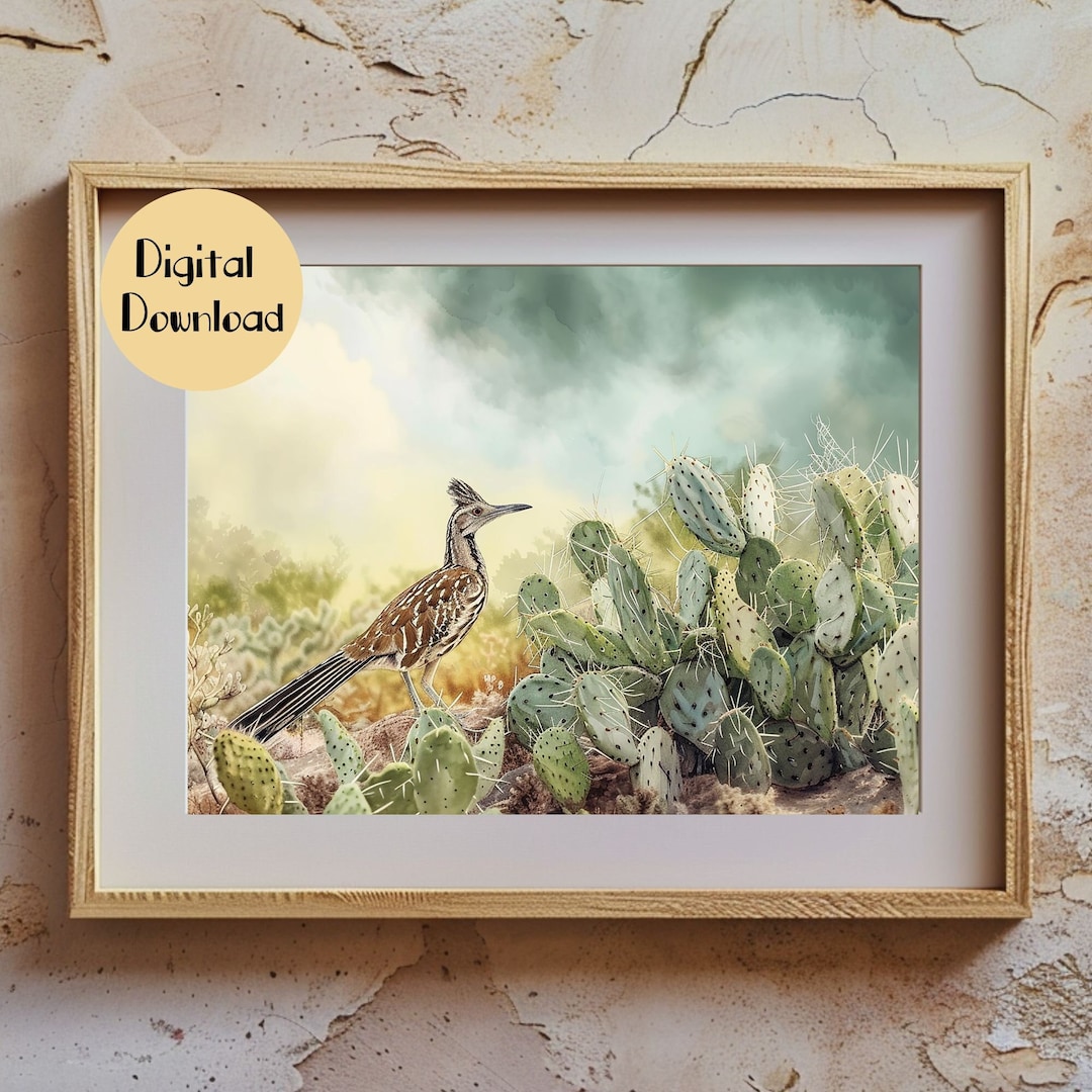 Roadrunner, Southwestern Wall Art, Roadrunner Printable, Roadrunner ...
