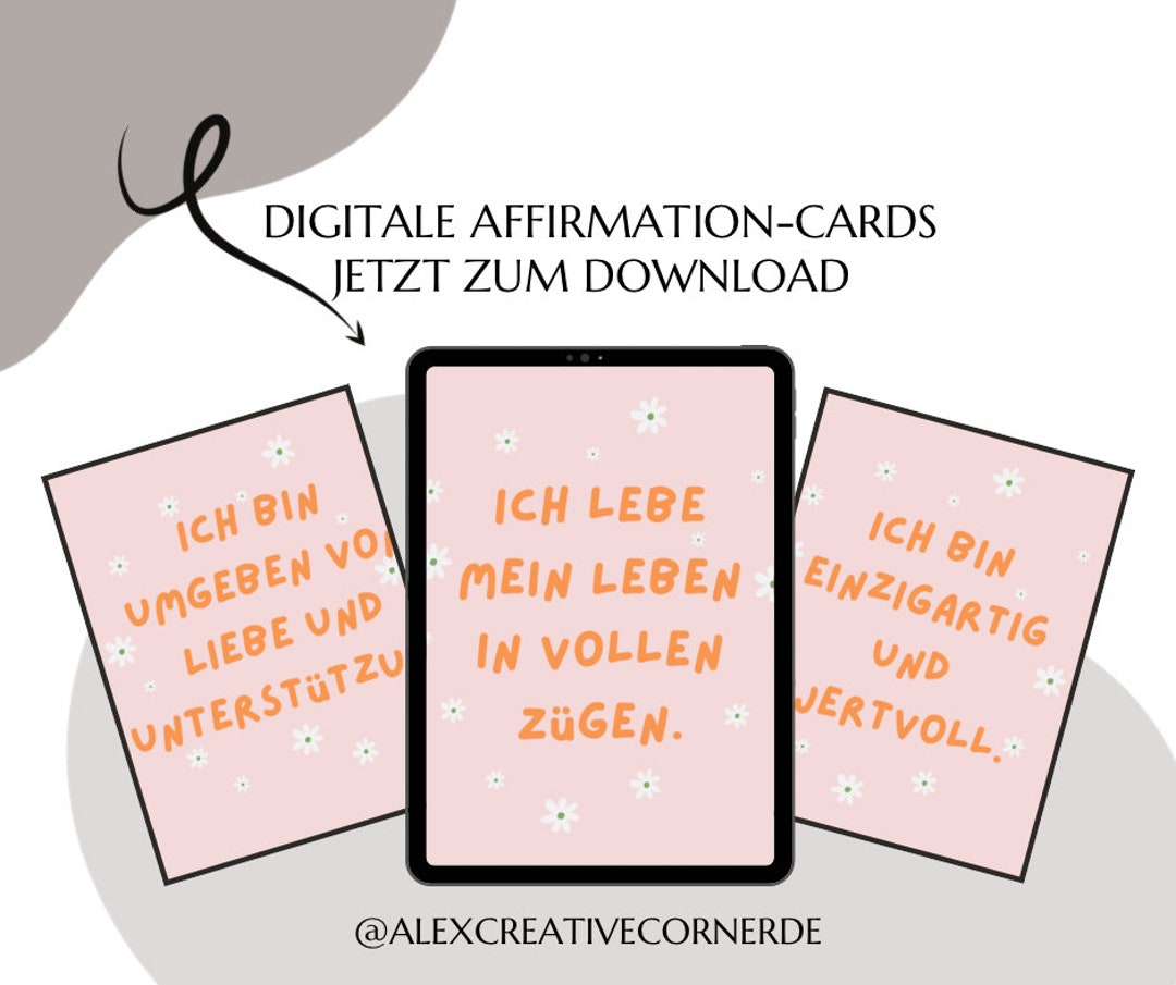 50 Digital Affirmation Cards - Etsy