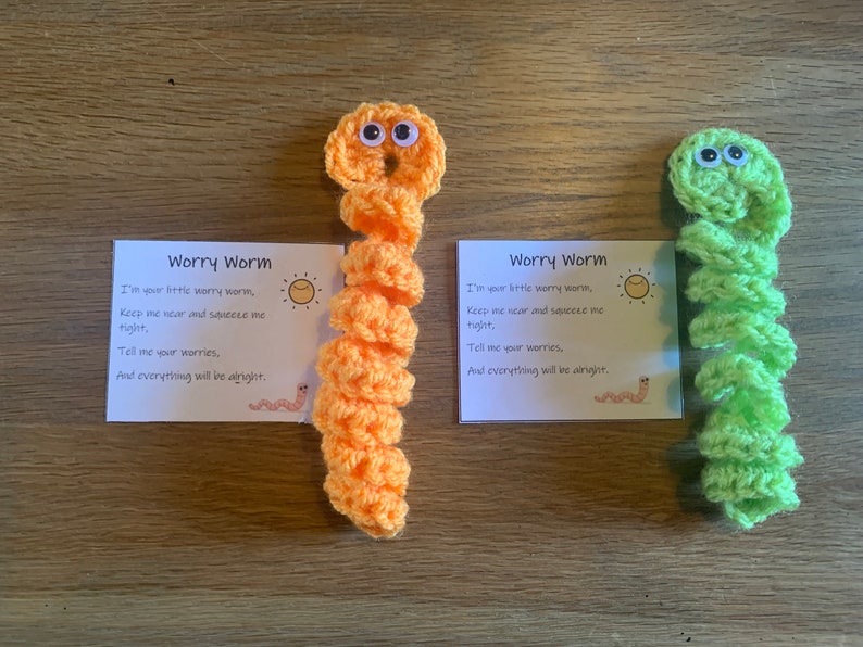 Worry Worm Pet Fidget Toy Crochet Handmade - Etsy
