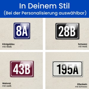 Emaille Hausnummer | Klassische personalisierte Hausnummer aus Emaille ...