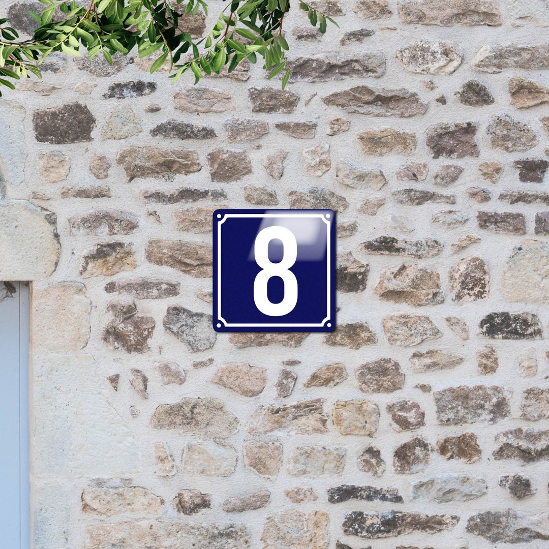 Emaille Hausnummer | Klassische personalisierte Hausnummer aus Emaille ...