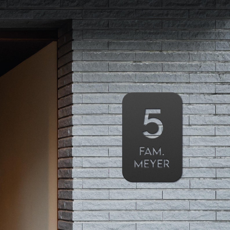 Personalized House Number | Modern Personalized House Number Sign in ...