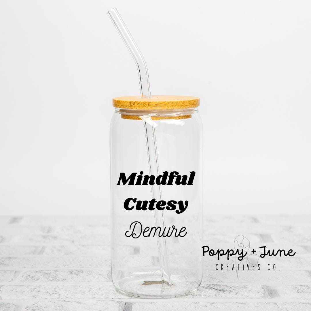 Mindful Demure Cutesy Glass Coffee Cup Libbey Can Inspirational - Etsy