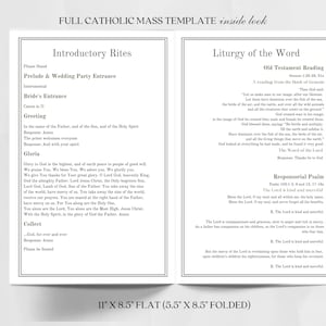 St Gianna, Catholic Wedding Mass Program, Instant Download Template ...