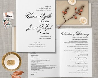 St Gianna, Catholic Wedding Mass Program, Instant Download Template ...