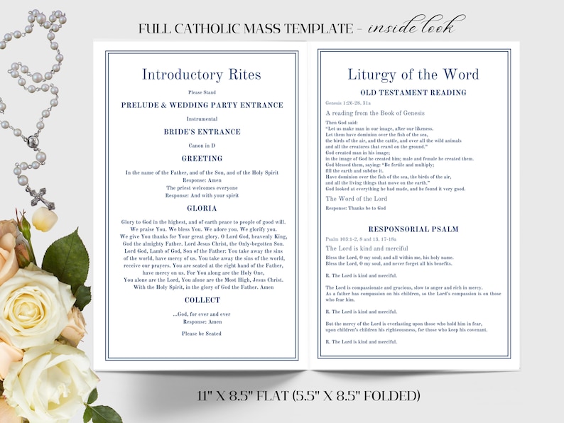 Marian Monogram, Catholic Wedding Mass Program, Instant Download ...