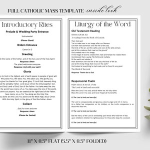 St Maria, Catholic Wedding Mass Program, Instant Download Template ...