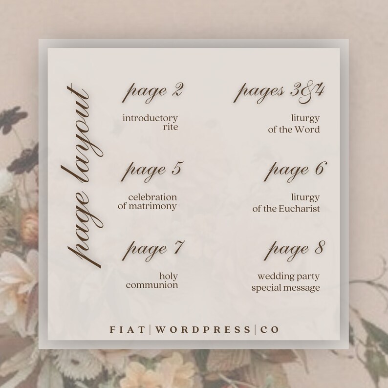 Marian Monogram, Catholic Wedding Mass Program, Instant Download ...