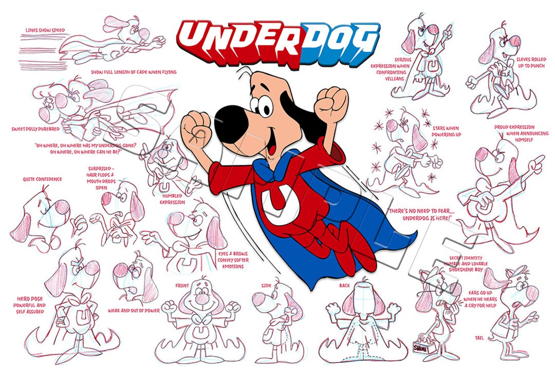 Underdog Cartoon Spec Sheet - Etsy