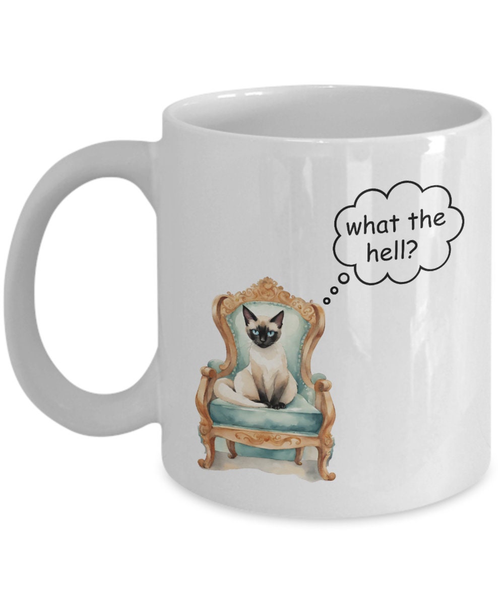 What the Hell Cat Mug, Gift for Cat Lover, Funny Kitty Present, for Cat ...